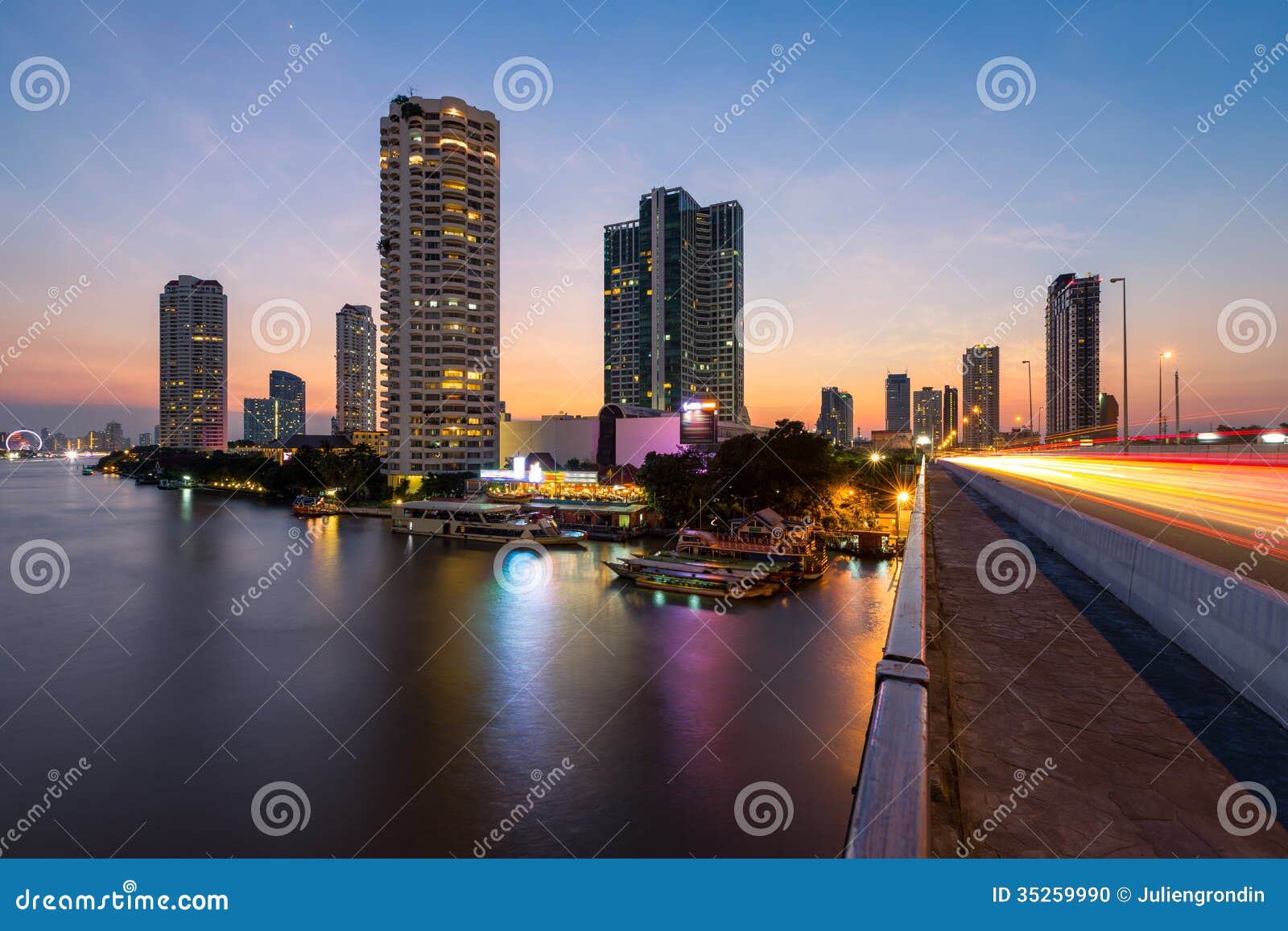 Bangkok at Sunset. Thailand Stock Photo - Image of light, cityscape ...