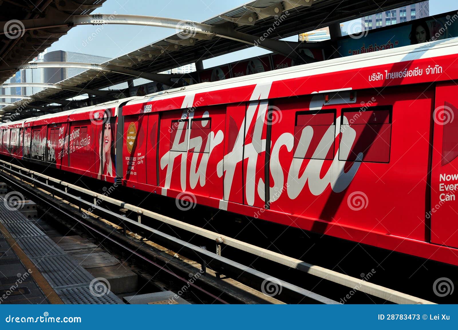 Bangkok, Thailand: BTS Skytrain with Advertising Editorial Stock Photo ...