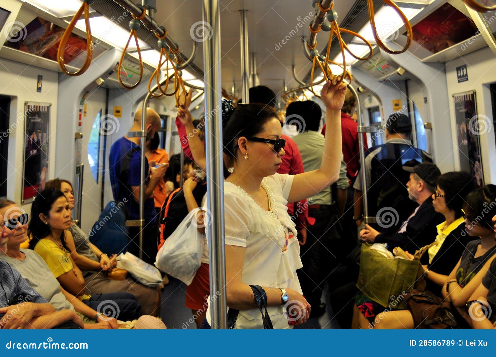 Bangkok, Thailand: BTS Skytrain Interior Editorial Stock Image - Image ...