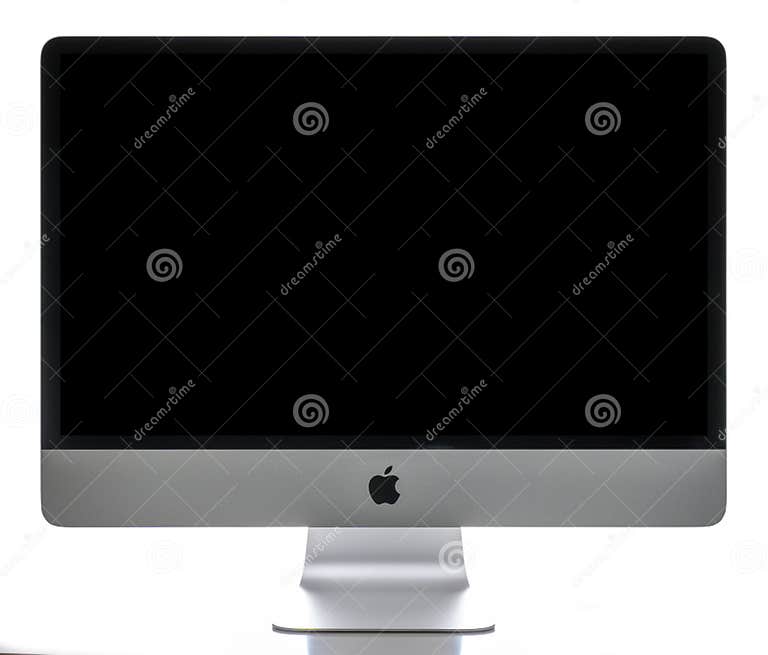 Apple Computer Screen on White Background Editorial Photography - Image ...