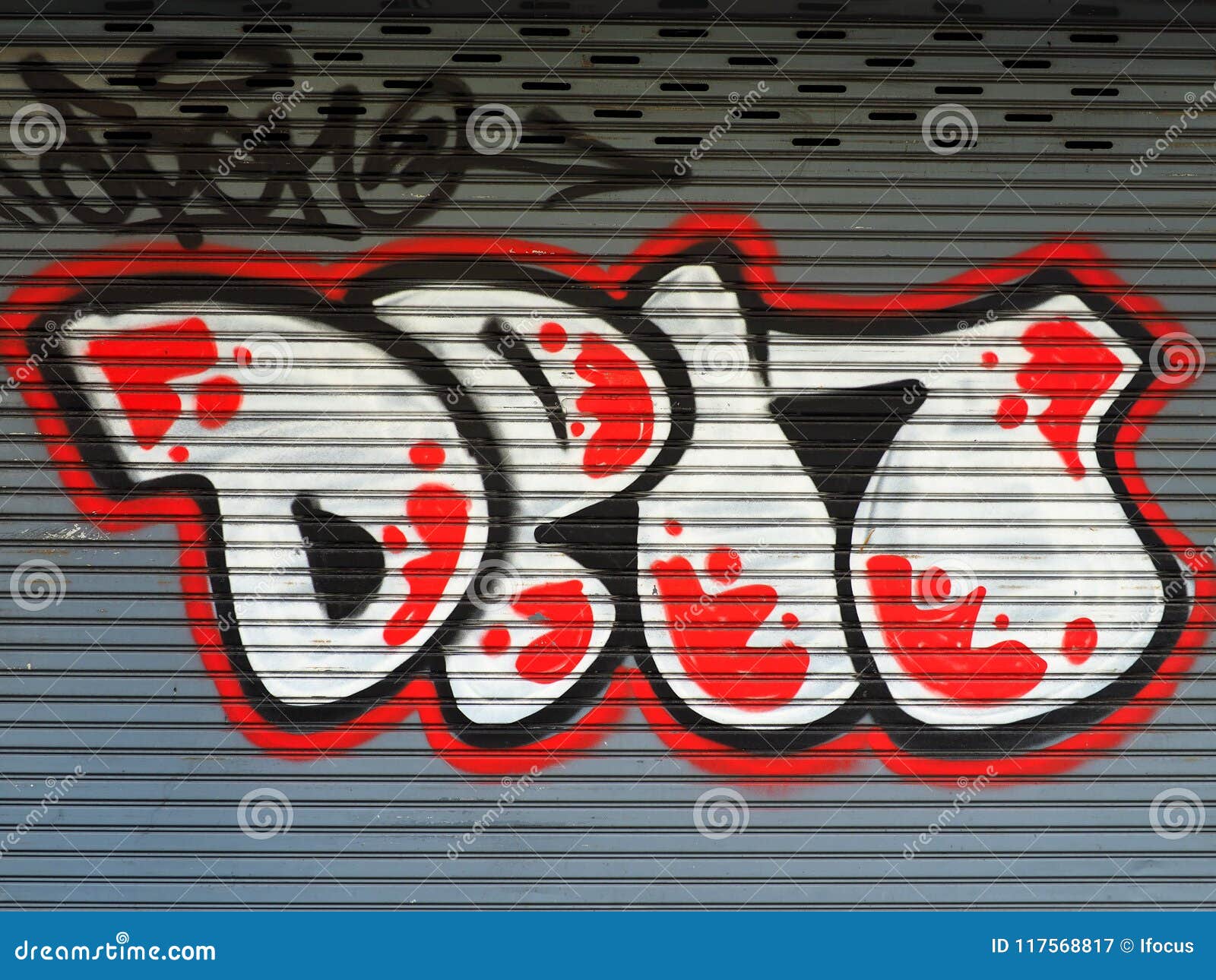 Gray Rolling-shutter with a Graffiti Editorial Photography - Image of ...