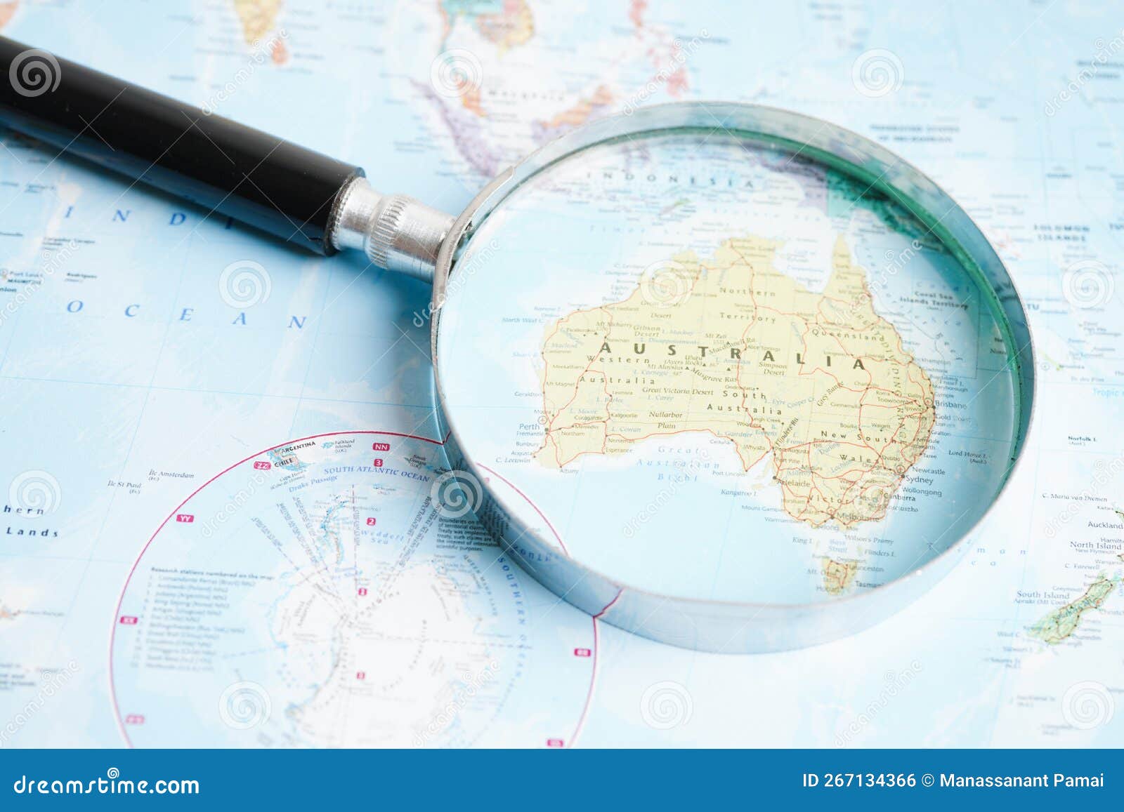 Bangkok, Thailand - May 15, 2022 Magnifying Glass on World Map ...