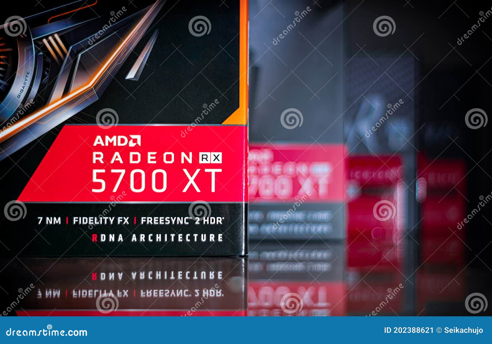 BANGKOK, THAILAND - NOVERMBER 18, 2020: Boxes of AMD Radeon RX 5700XT ...