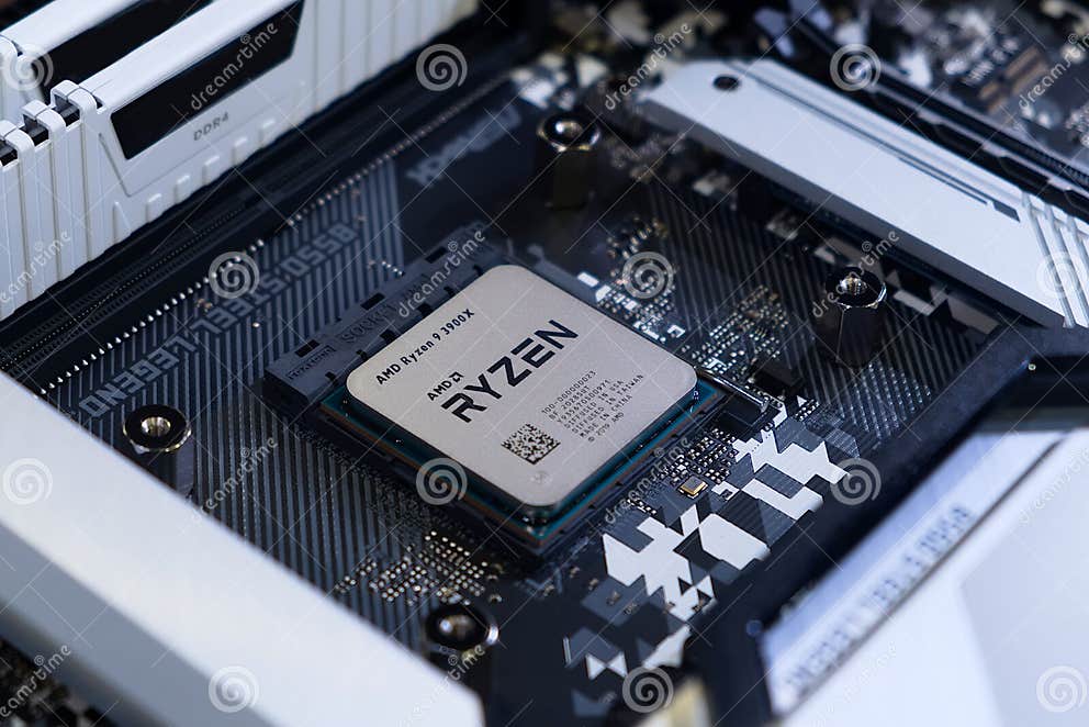 AMD Ryzen 9 3900X Processor that Installed on CPU Socket on Computer ...