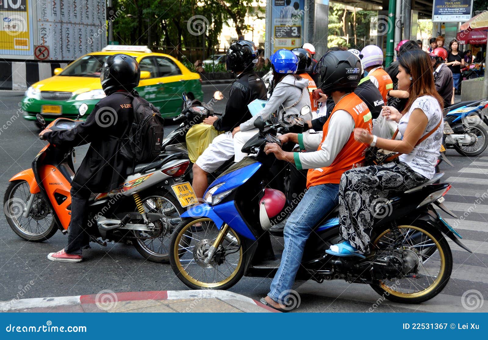 Bangkok, Thailand: People On Motorcycles Editorial Photography - Image ...