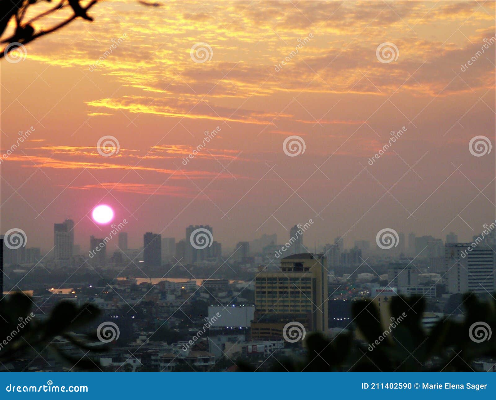 Bangkok Thailand Sunset in Southeast Asia Stock Photo - Image of ...