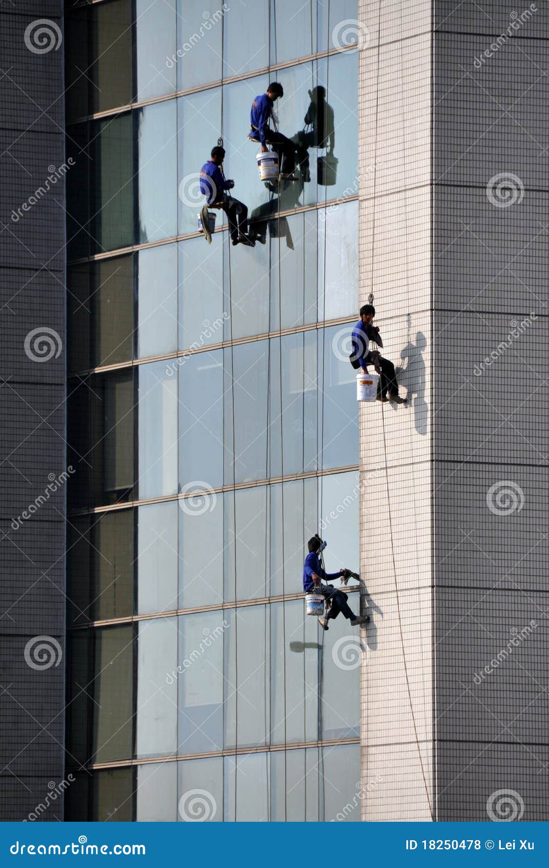 Bangkok, Thailand: Window Washers at Work Editorial Stock Photo - Image ...