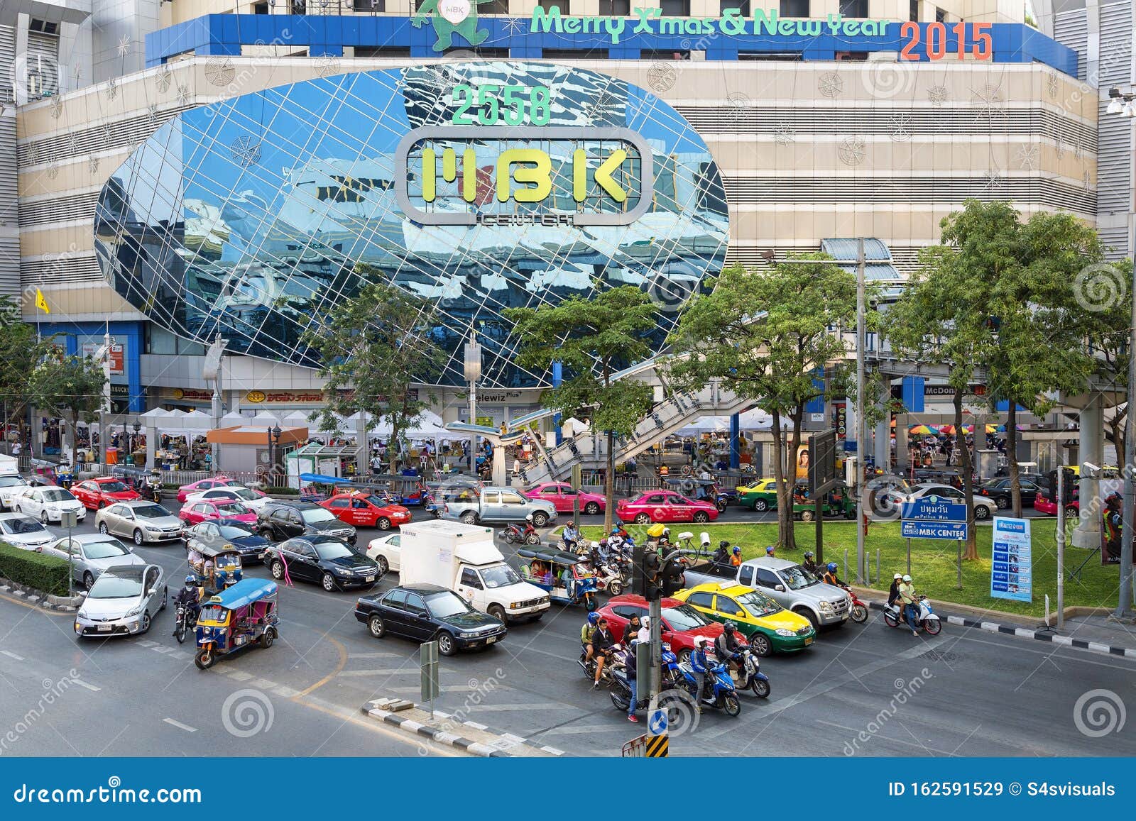 Bangkok Traffic Outside MBK Centre Editorial Stock Image - Image of ...