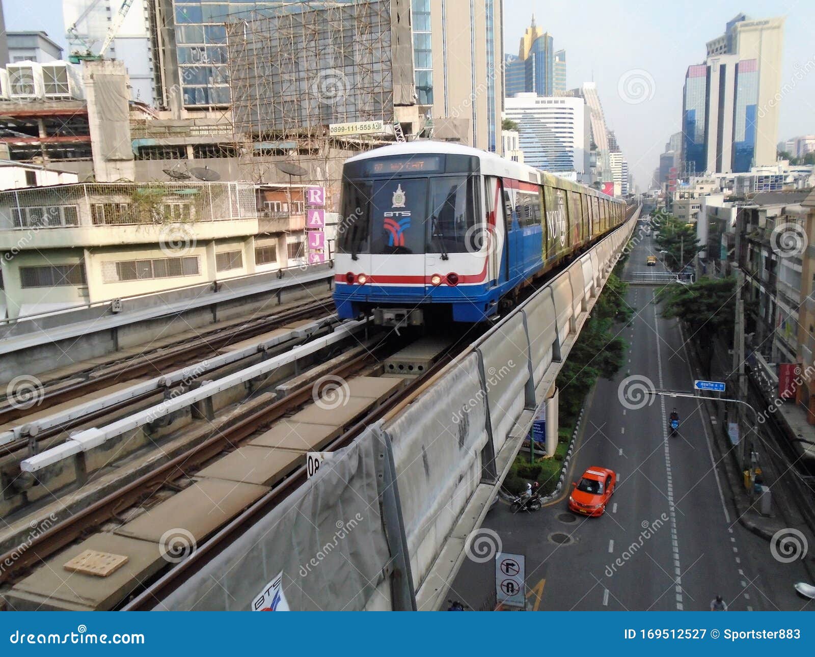 Bangkok Transit System Train on Elevated Track Editorial Photography ...