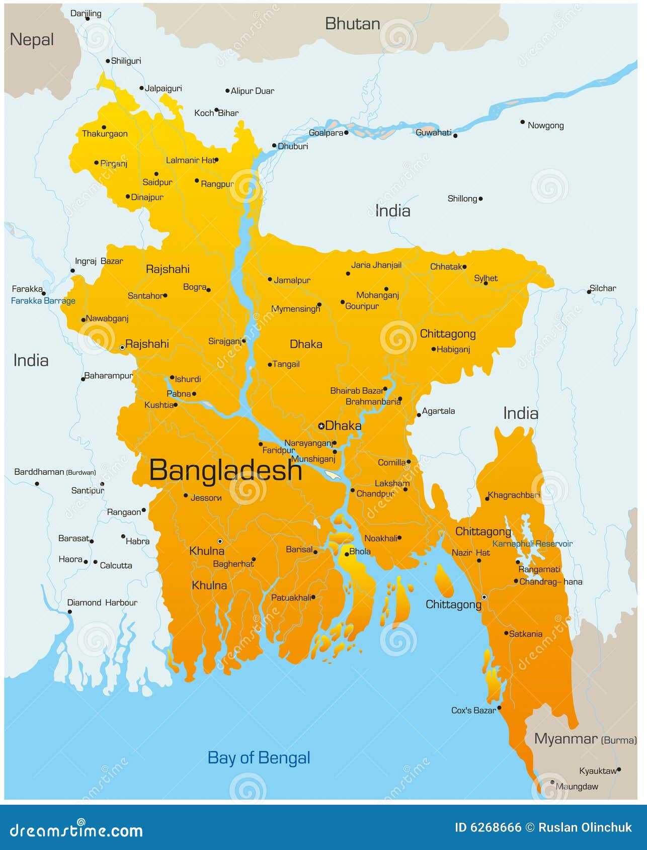 Bangladesh Map Cartoon Vector | CartoonDealer.com #49168451