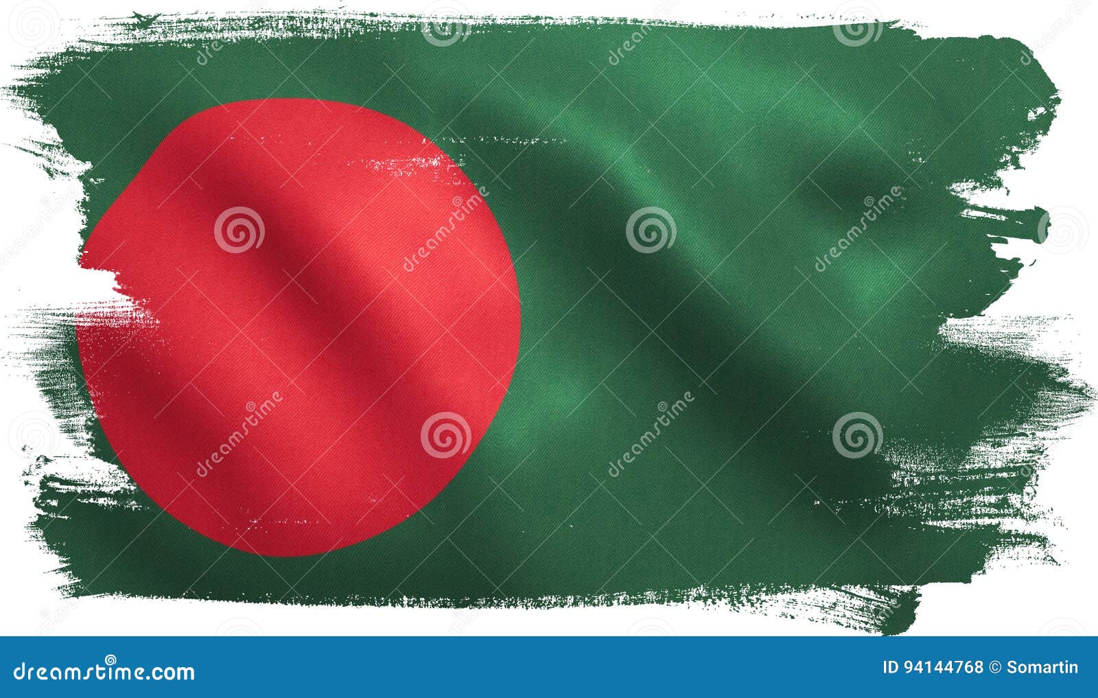 Bangladesh Flag Over Tiger National Animal Symbol Vector Silhouette ...