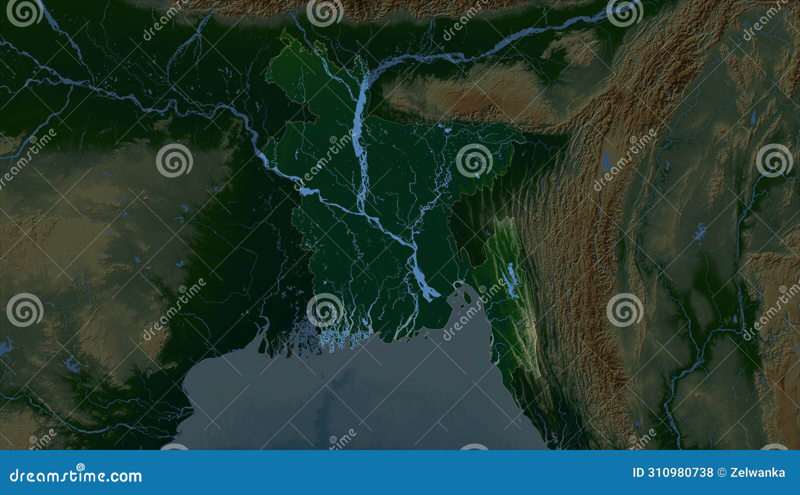 Bangladesh Highlighted. Physical Stock Illustration - Illustration of ...