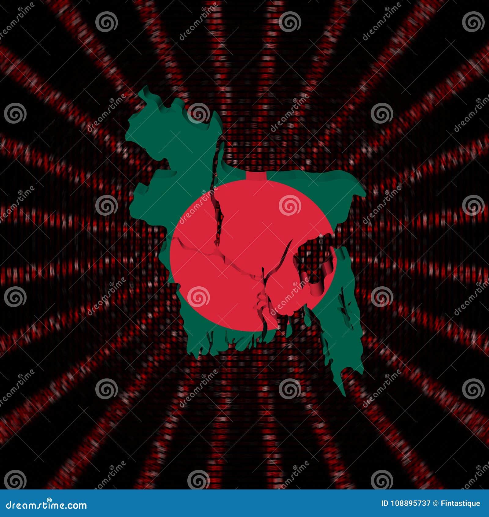 Bangladesh Map Flag on Red Hex Code Burst Illustration Stock ...