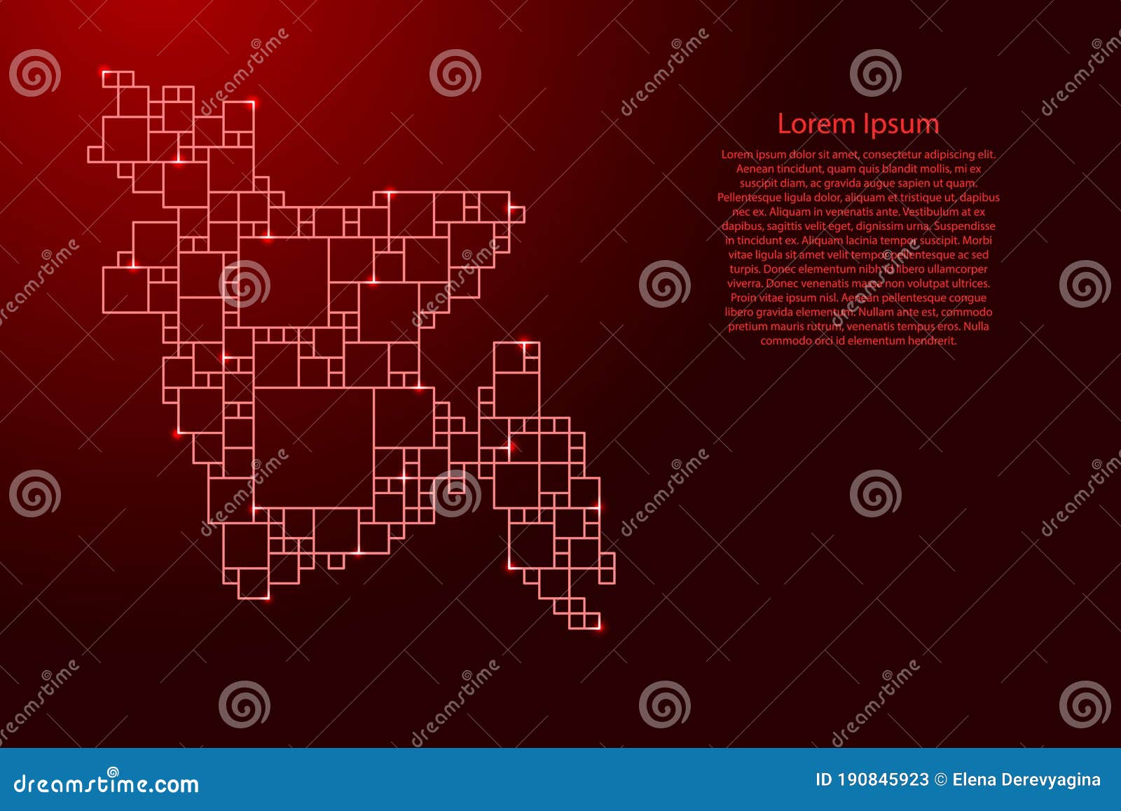 Bangladesh Map from Red Pattern from a Grid of Squares of Different ...