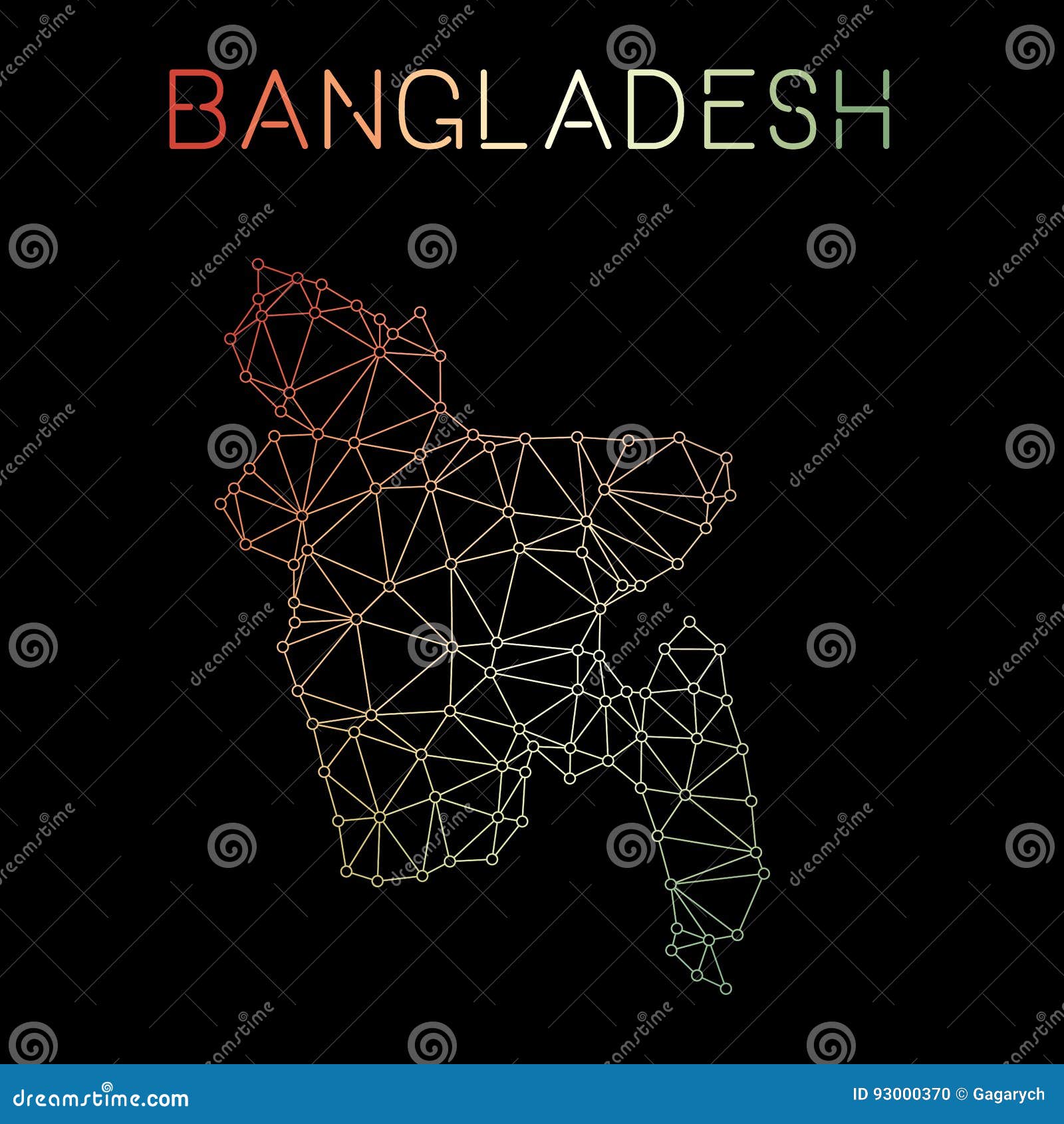 Bangladesh network map. stock vector. Illustration of decoration - 93000370
