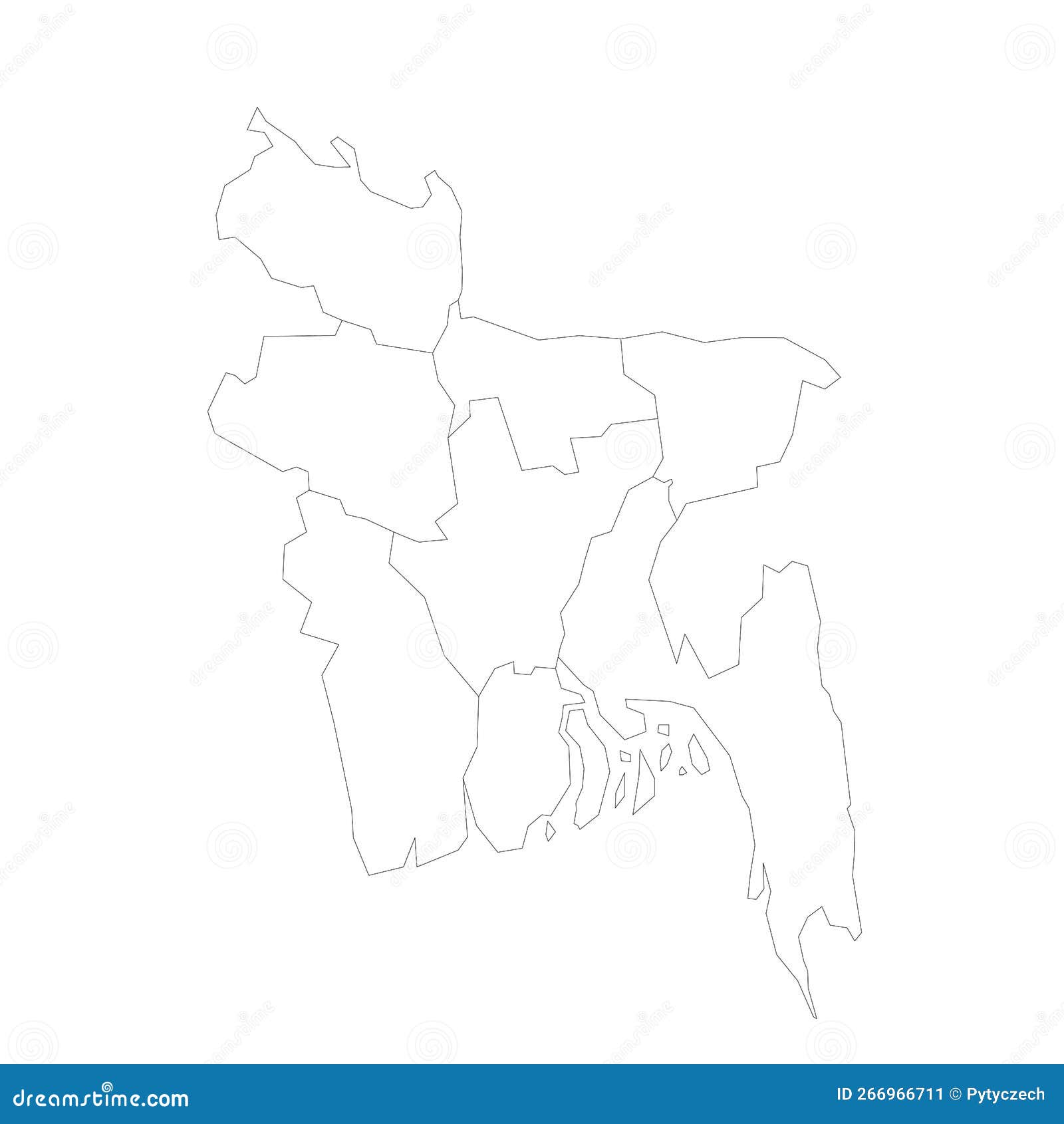 Bangladesh Political Map Of Administrative Divisions Cartoon Vector ...