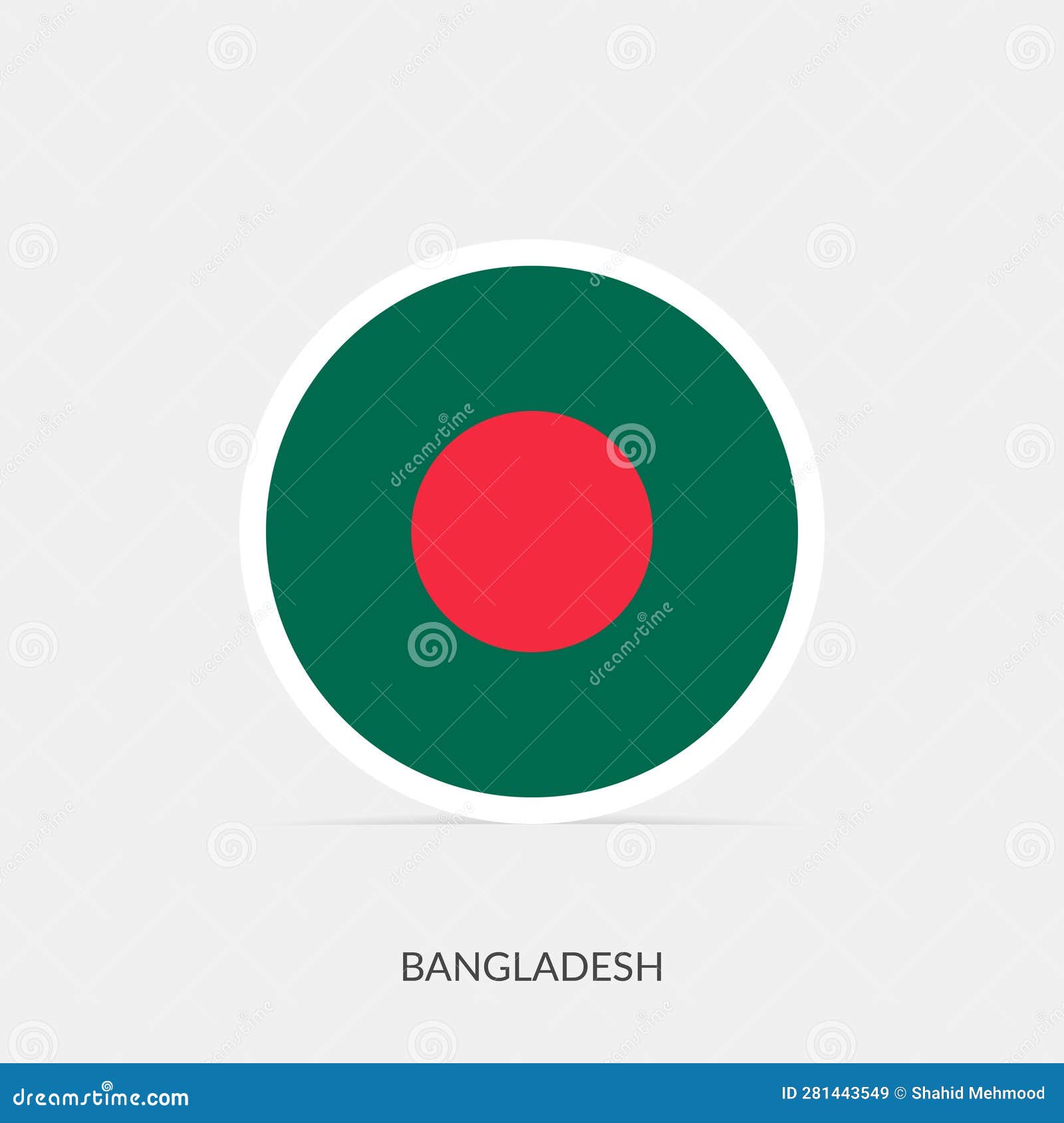 Bangladesh Round Flag Seamless Pattern. Bangali Background. Vector Circle Icons. Geometric ...