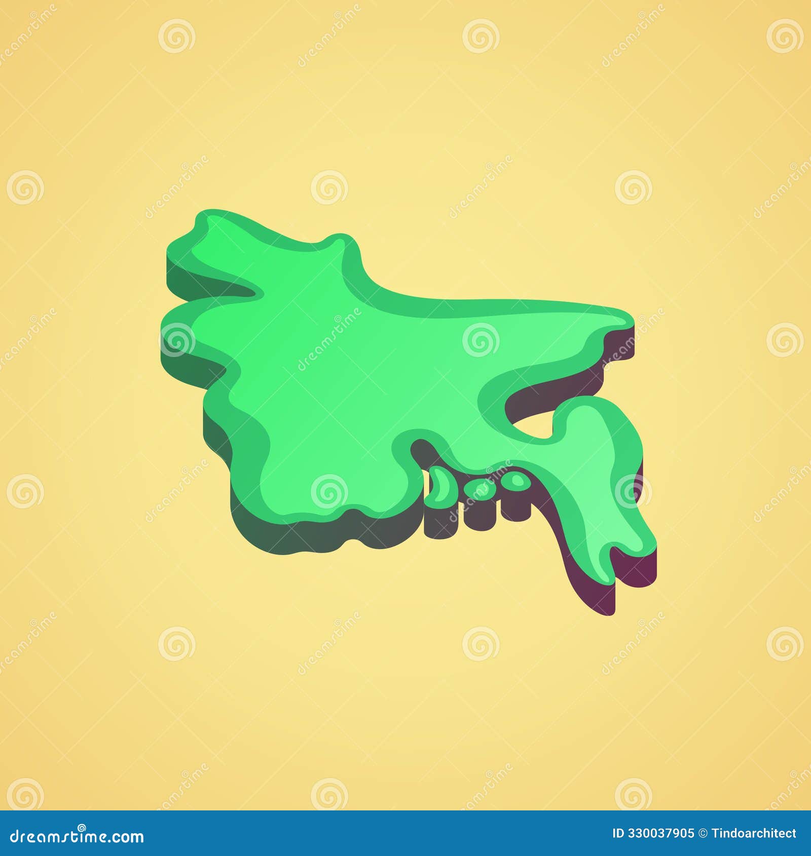Bangladesh- Stylized 3D Map Cartoon Vector | CartoonDealer.com #330037905