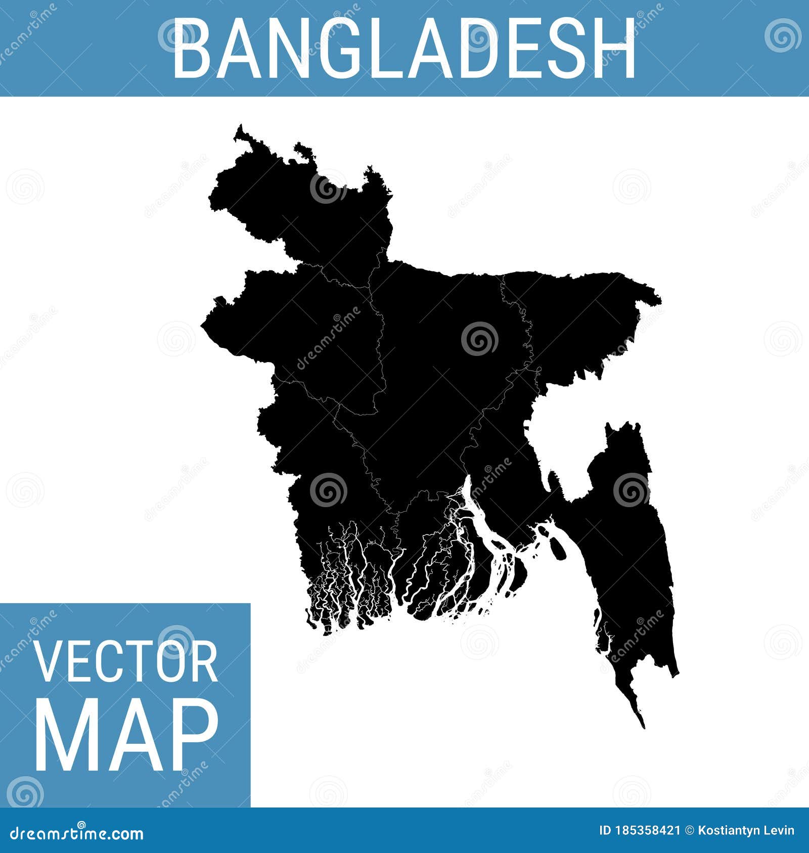 Bangladesh Vector Map with Title Stock Vector - Illustration of concept ...