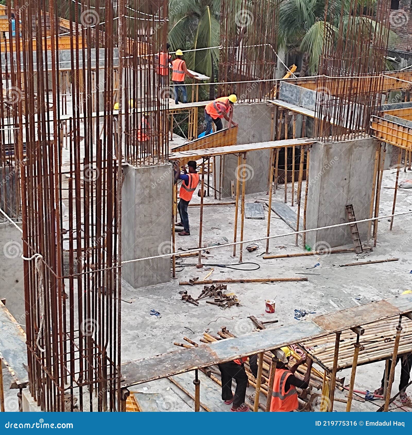 Construction work going on editorial photo. Image of bangladeshi ...