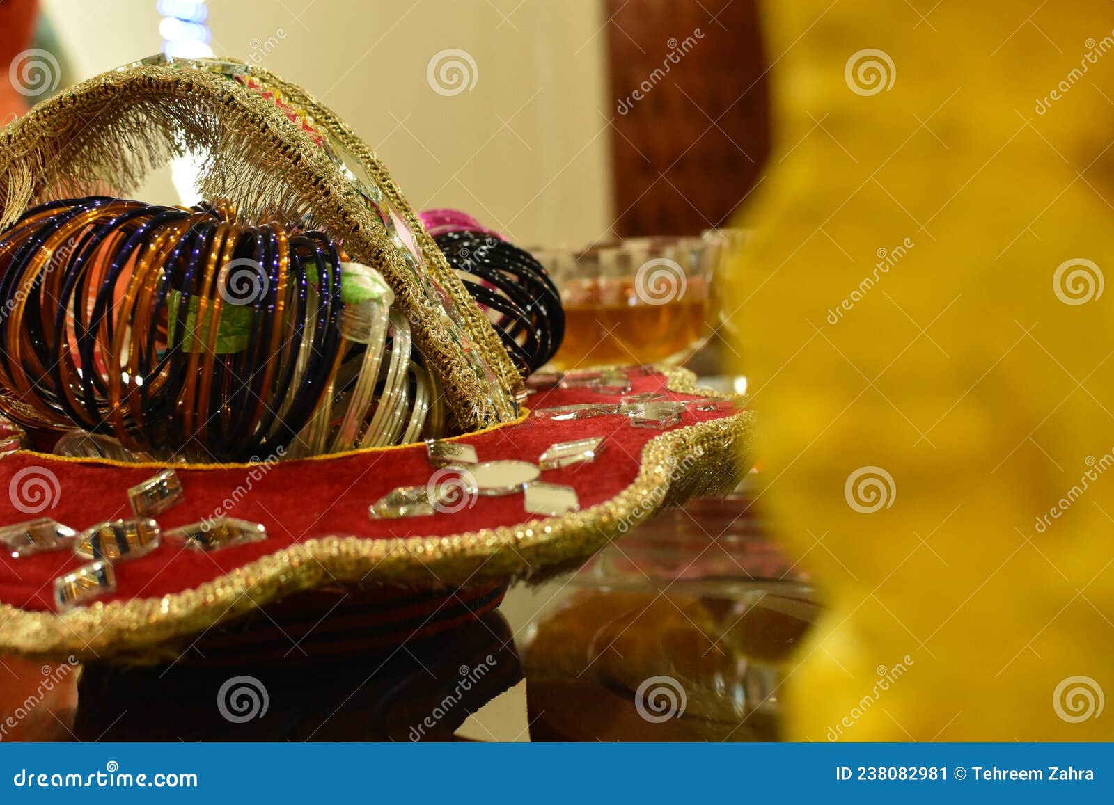 Bangles Collection for Bride on Rasm E Mayoun and Mehndi Stock Image ...
