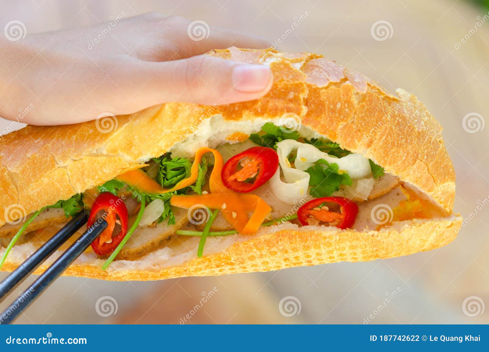 Banh Mi - Most Popular Vietnamese Sandwich Stock Photo - Image of ...