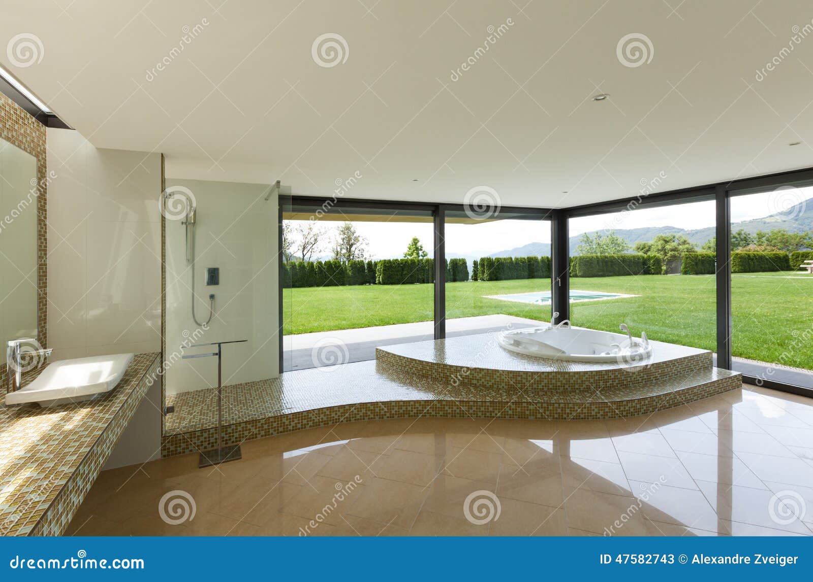 Banheiro Bonito Com Jacuzzi Imagem de Stock - Imagem de luxo, jardim ...