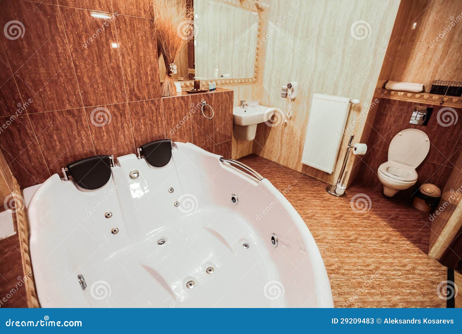 Banheiro Luxuoso Com Jacuzzi Gigantesco Imagem de Stock - Imagem de ...