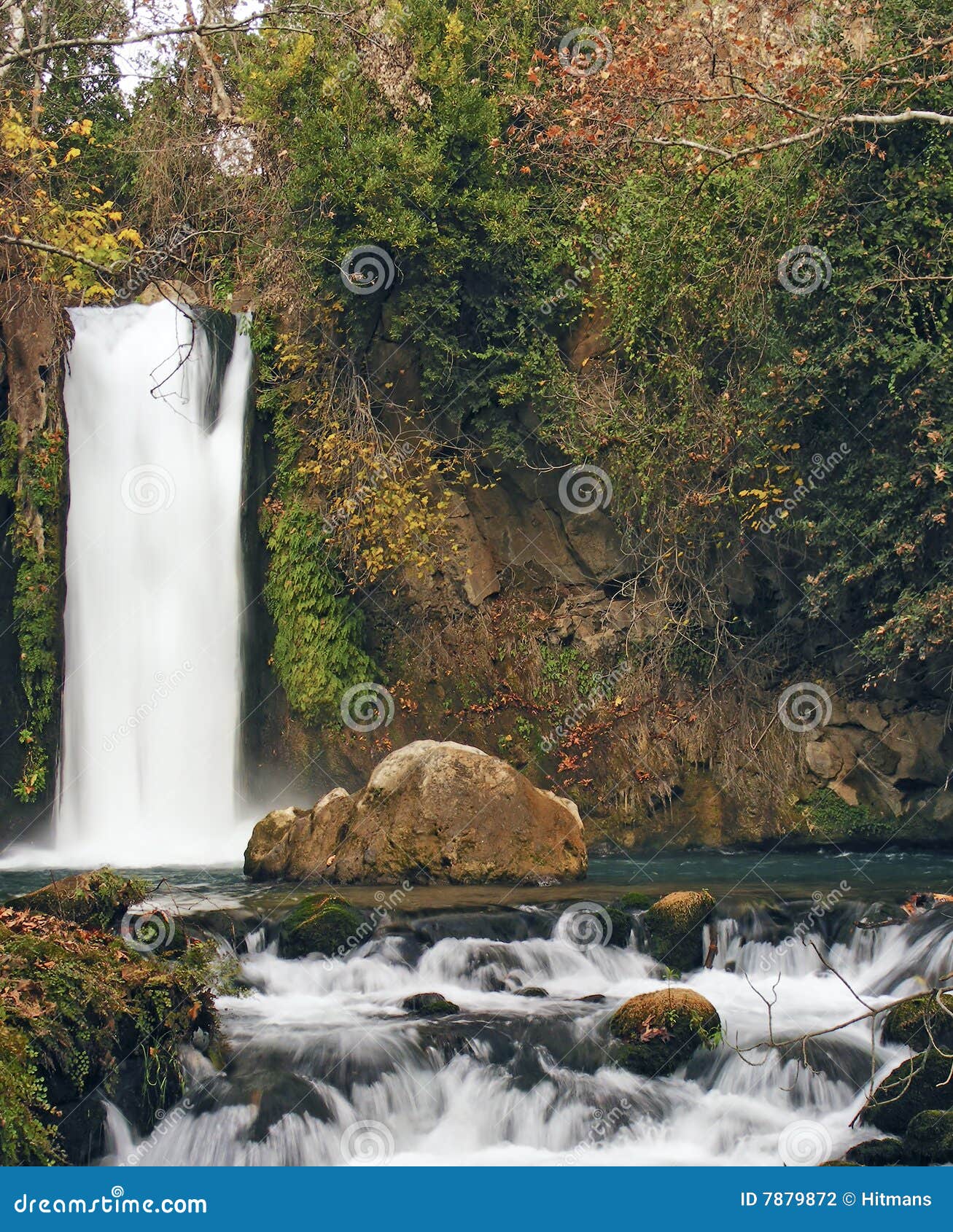Banias waterfall stock photo. Image of freshness, cascade - 7879872