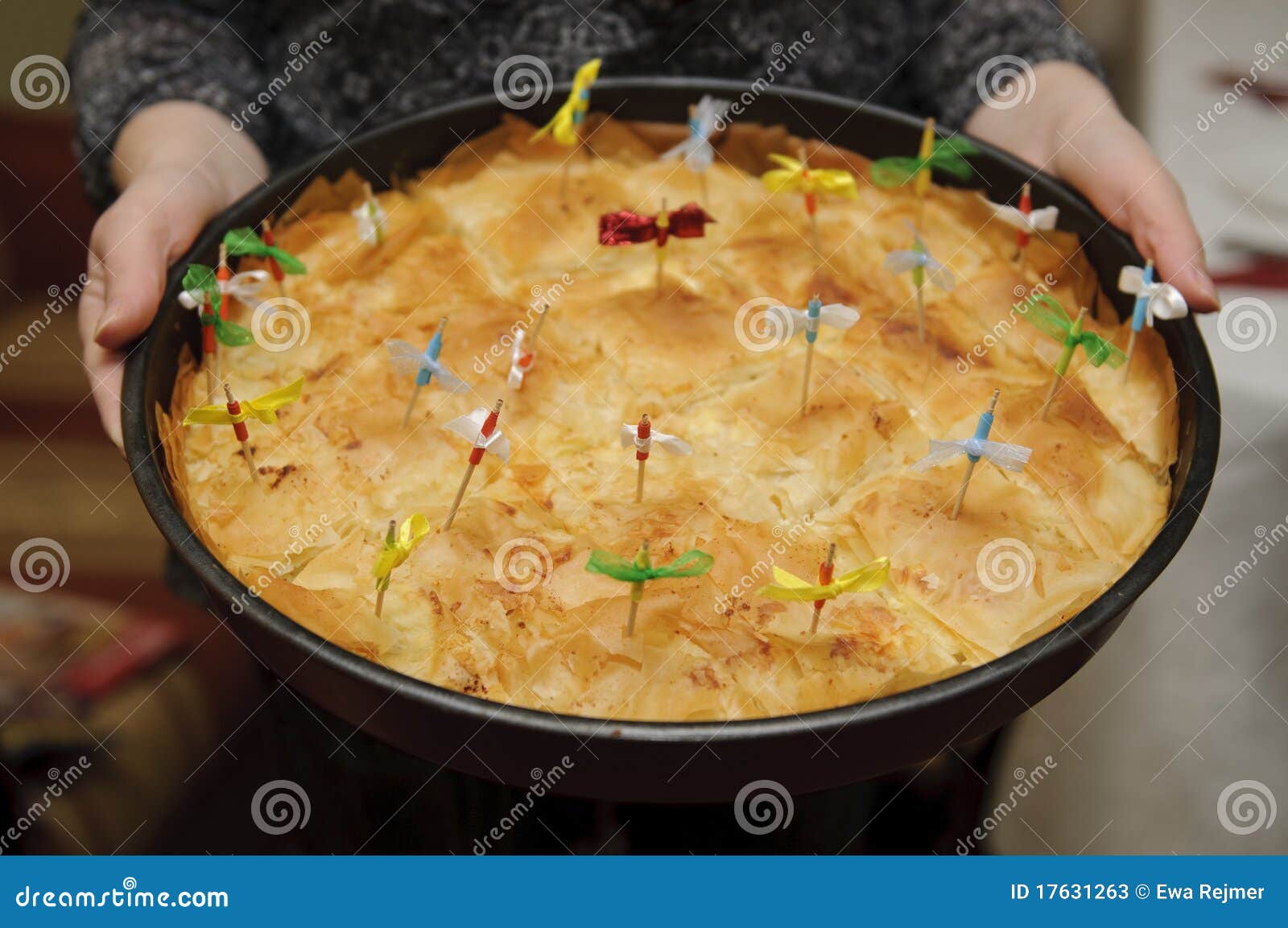Banitsa with lucky charms stock image. Image of year - 17631263