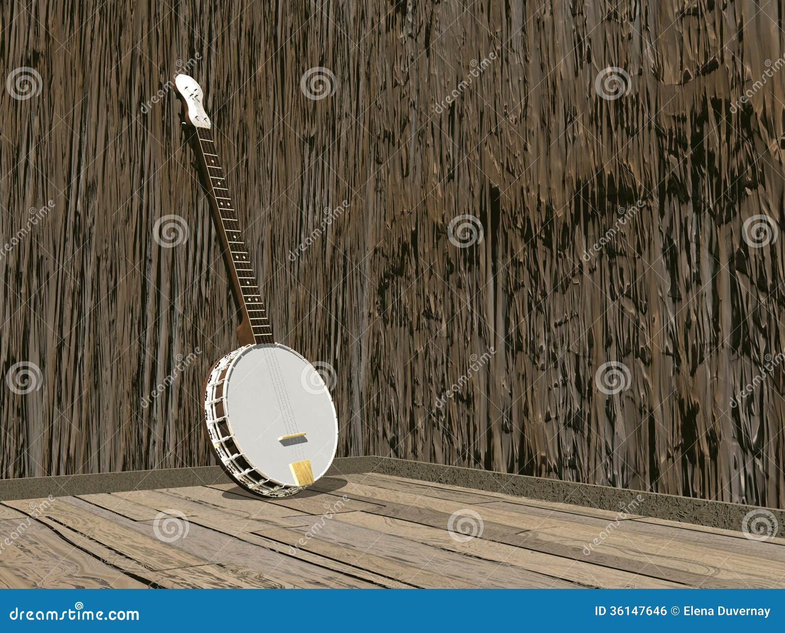 Banjo - 3D render stock illustration. Illustration of culture - 36147646