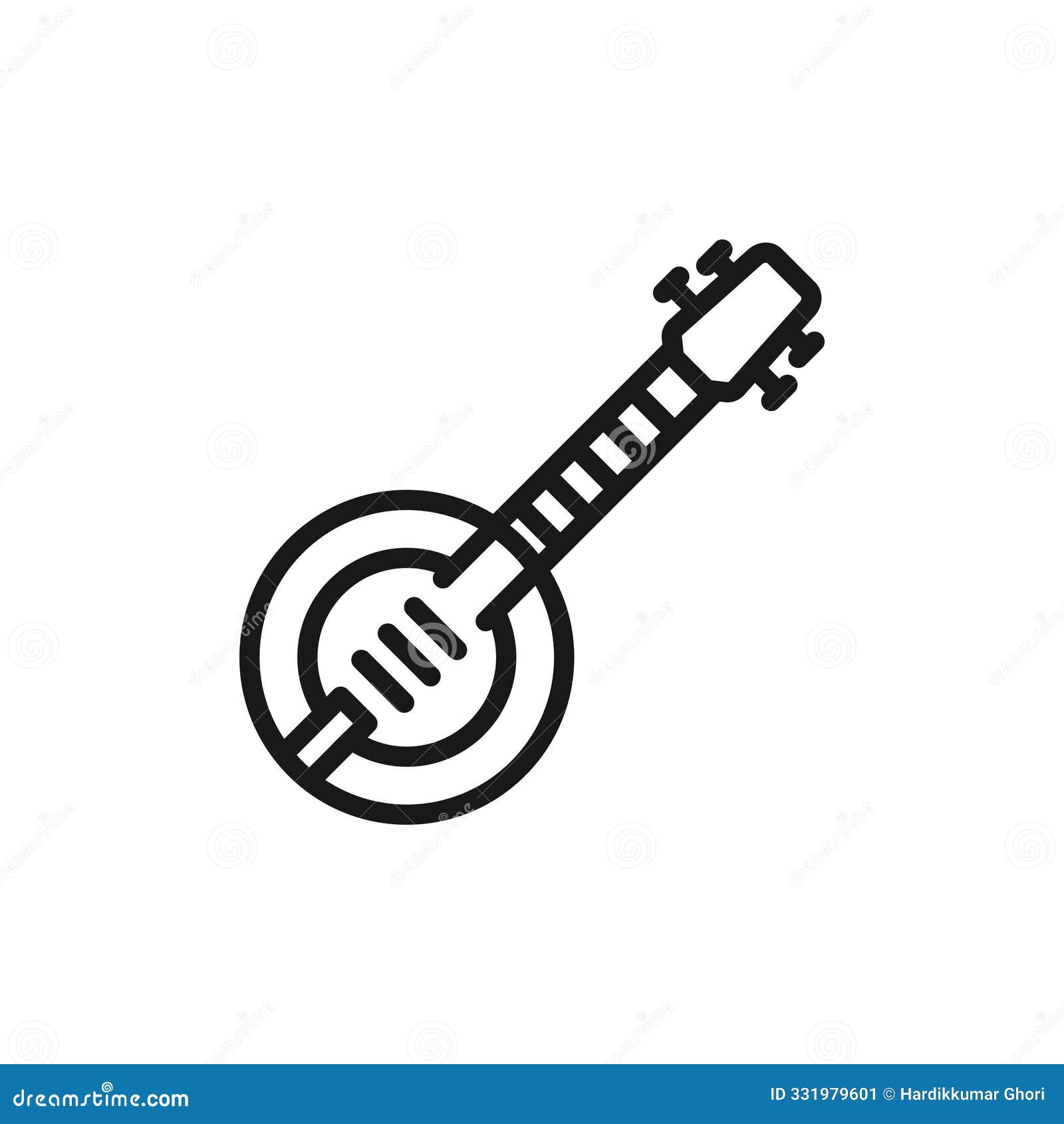 Banjo Clipart Cartoon Style. Bluegrass Banjo North American String ...