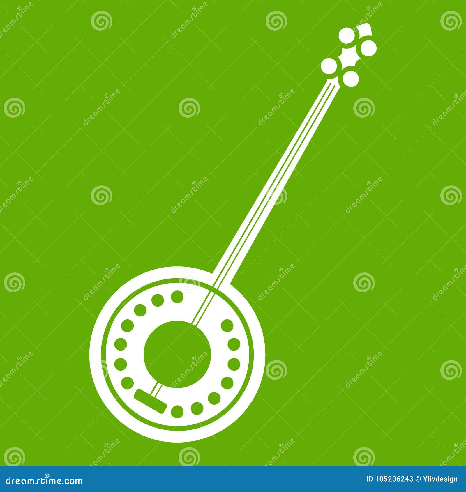 Banjo icon green stock vector. Illustration of concert - 105206243