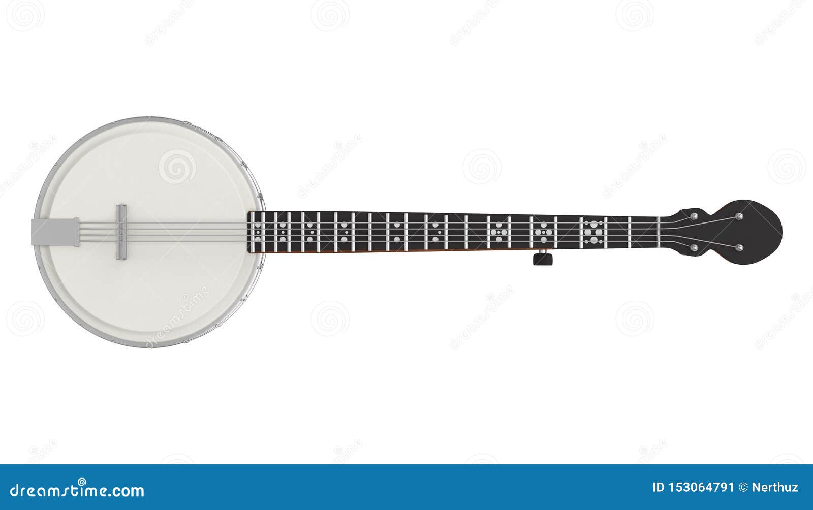 Banjo Musical Instrument Two Styles Black On White And Colorful On Dark ...