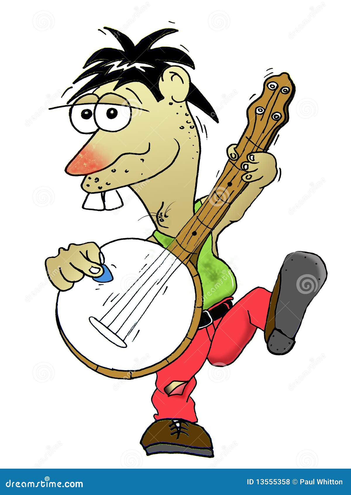 Banjo player stock illustration. Illustration of business - 13555358