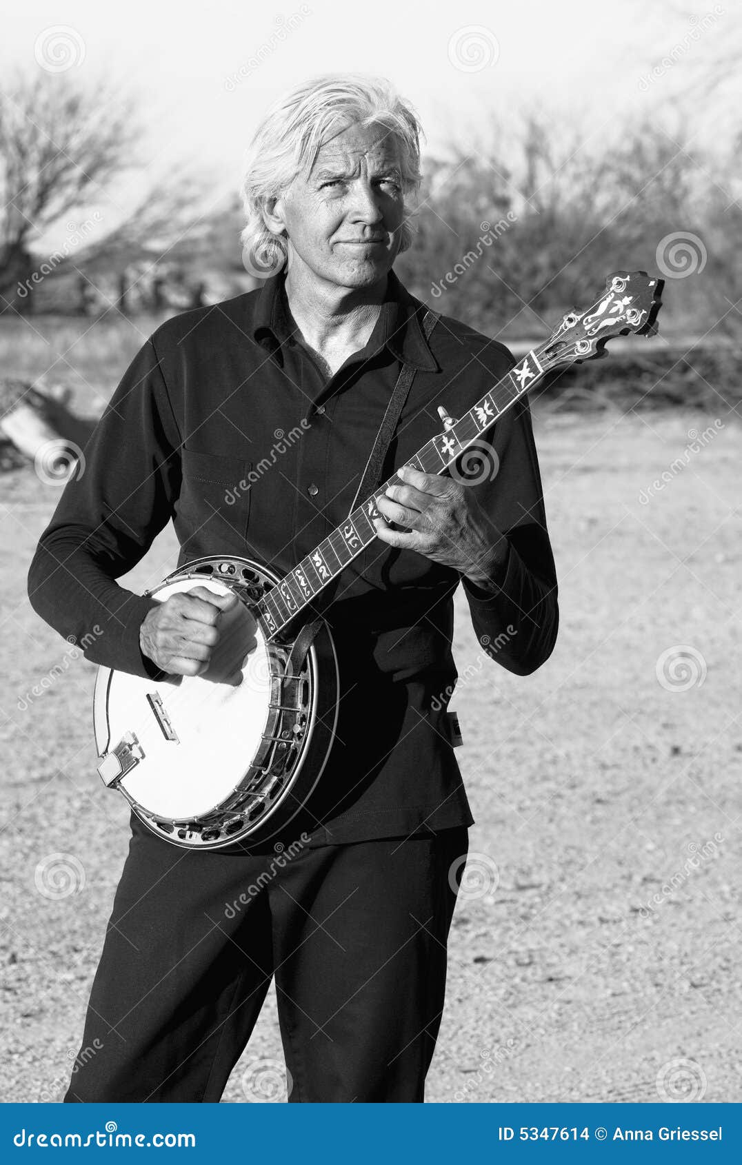 Banjo Player stock photo. Image of black, music, play - 5347614
