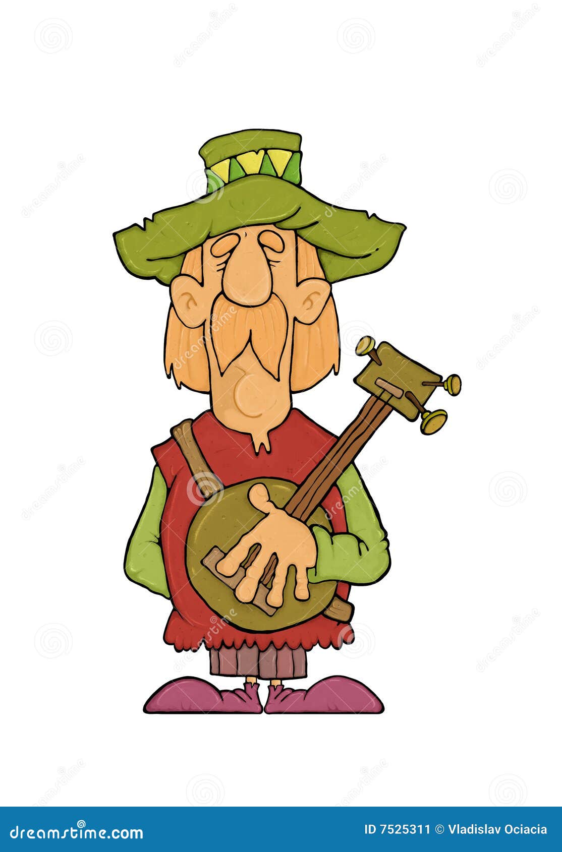 Banjo player stock illustration. Illustration of macho - 7525311