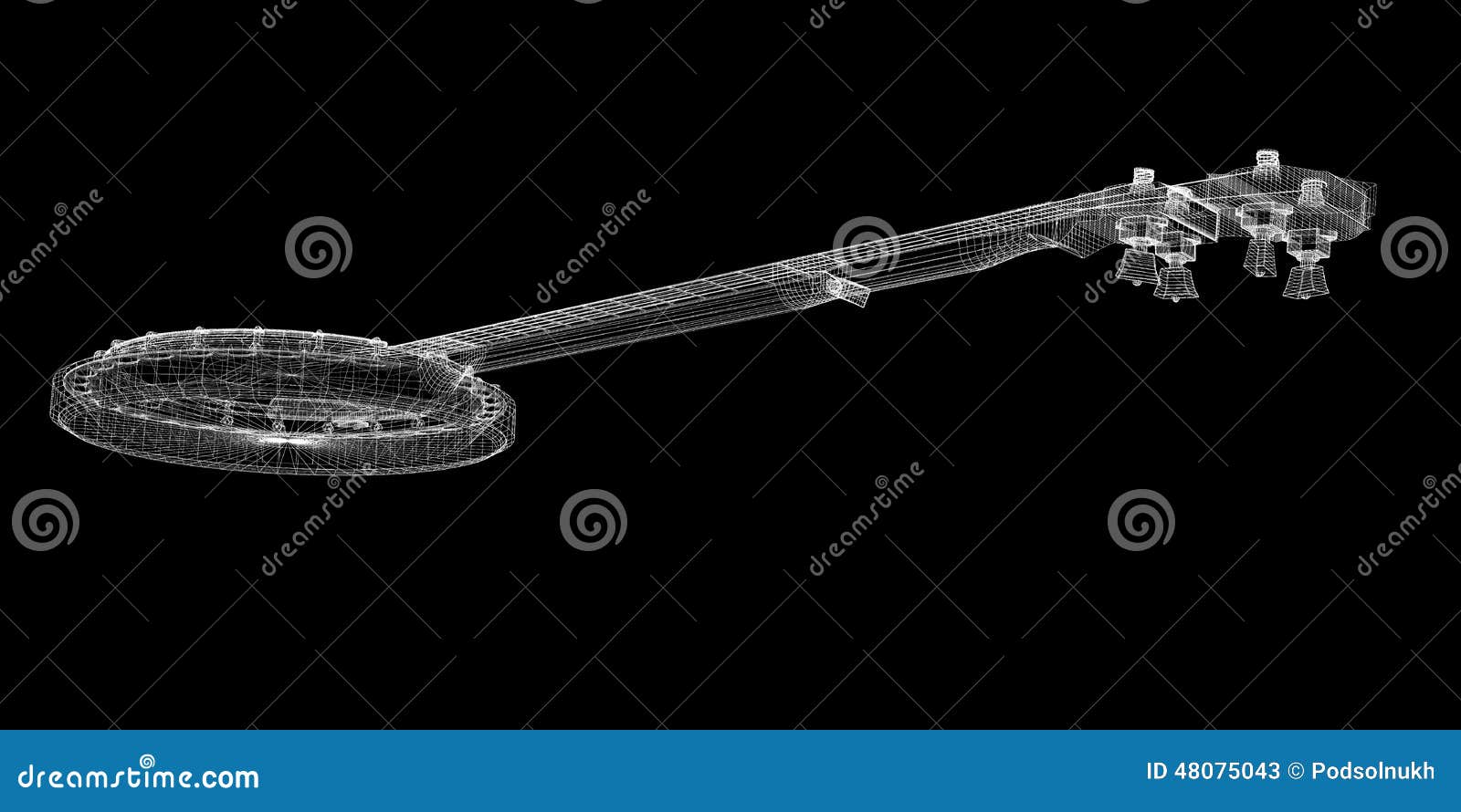 Banjo - 5 string stock illustration. Illustration of model - 48075043