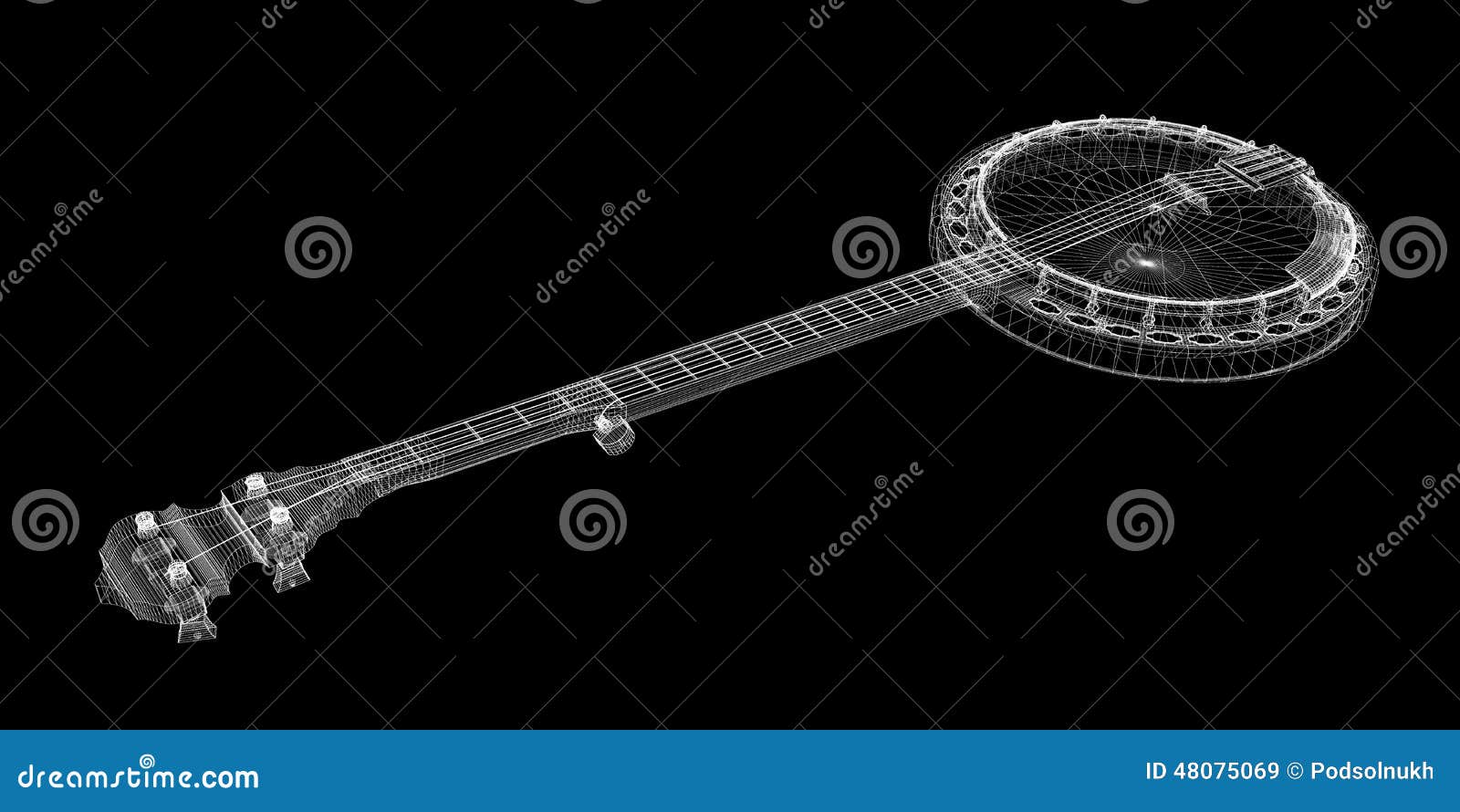 Banjo - 5 string stock illustration. Illustration of bluegrass - 48075069