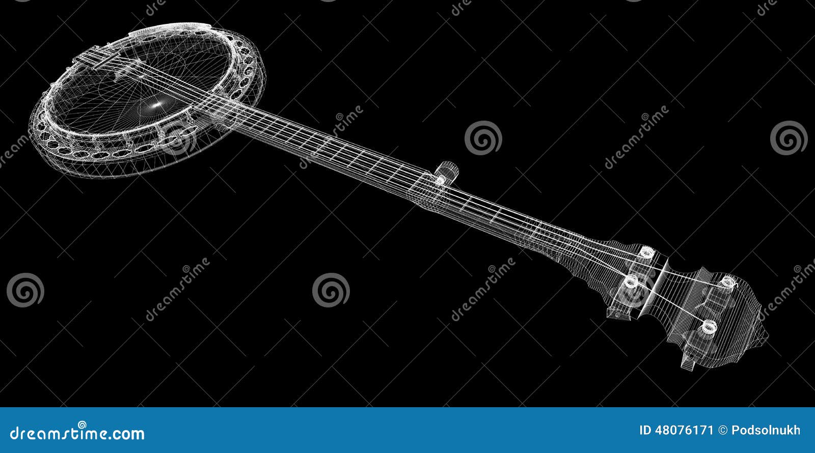 Banjo - 5 string stock illustration. Illustration of bluegrass - 48076171