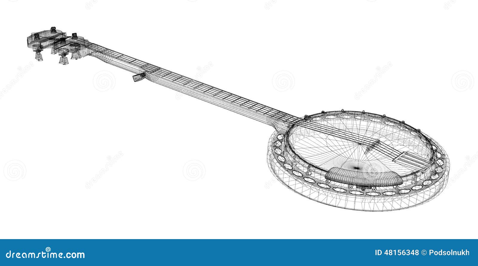Banjo - 5 string stock illustration. Illustration of classic - 48156348