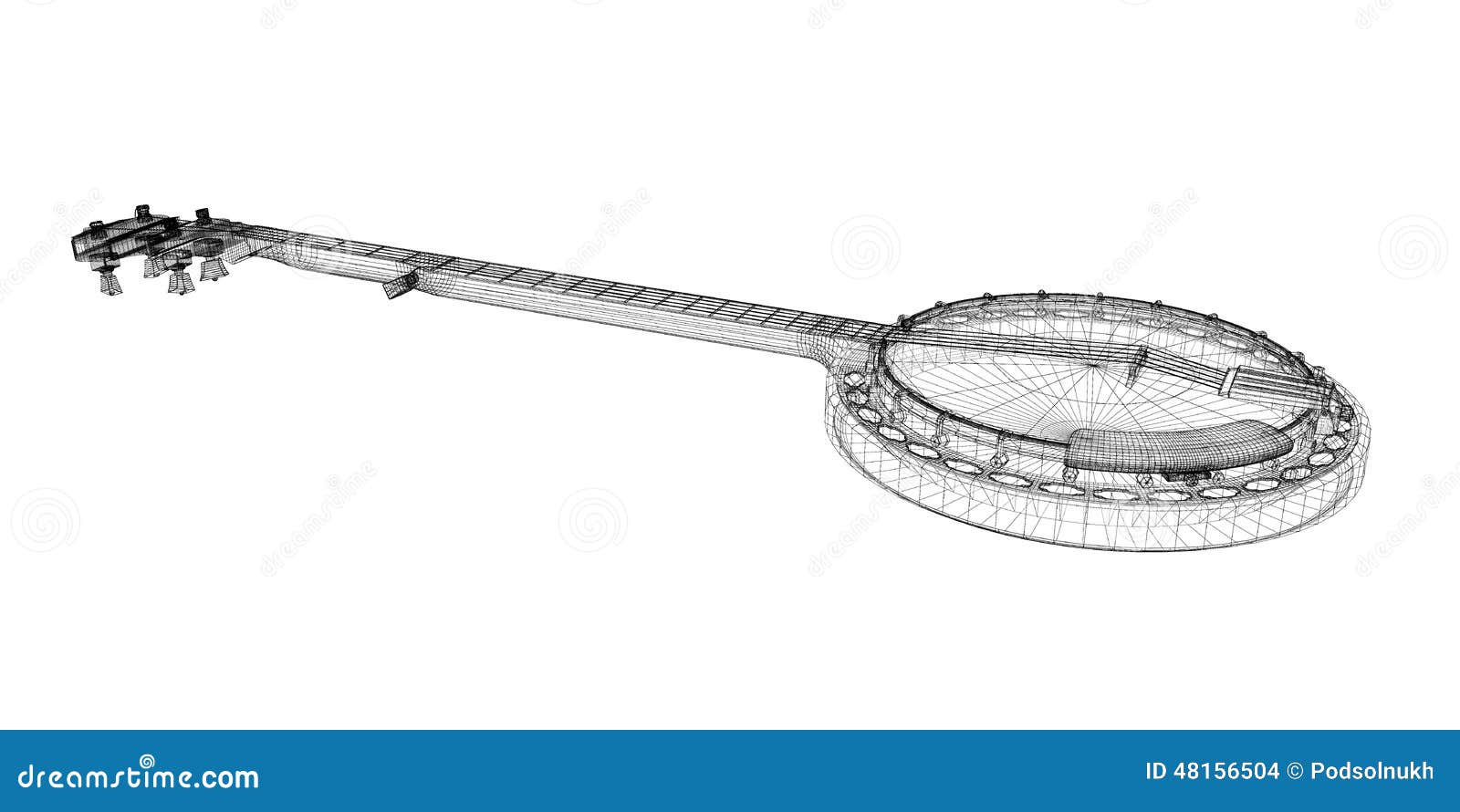 Banjo - 5 string stock illustration. Illustration of equipment - 48156504