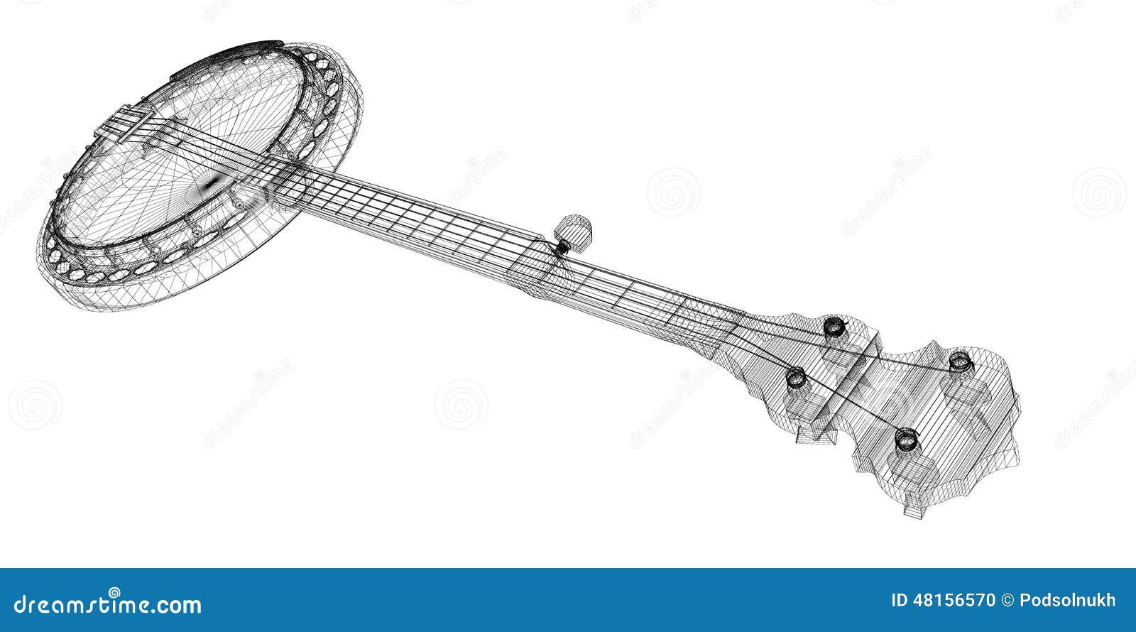 Banjo - 5 string stock illustration. Illustration of design - 48156570
