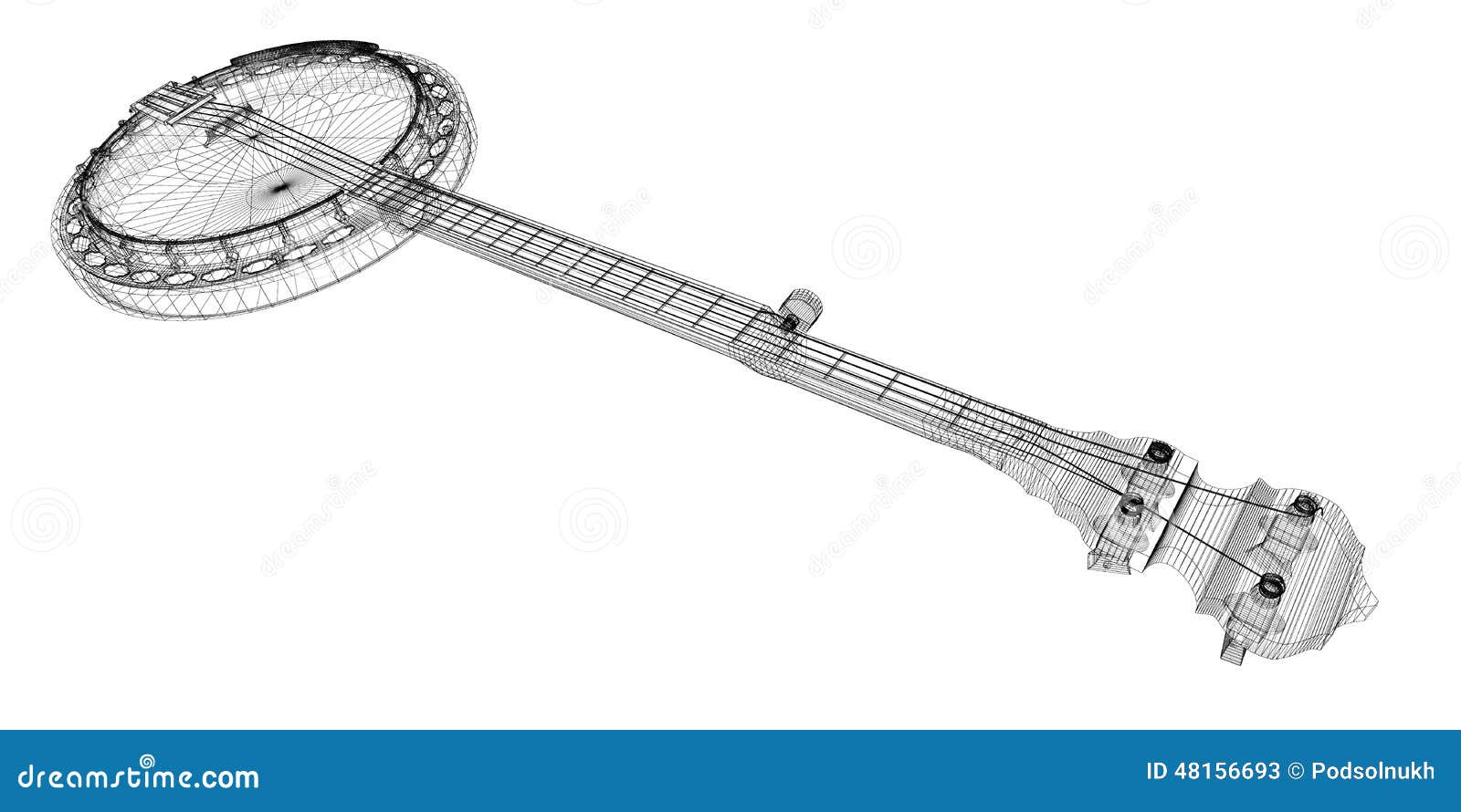 Banjo - 5 string stock illustration. Illustration of retro - 48156693