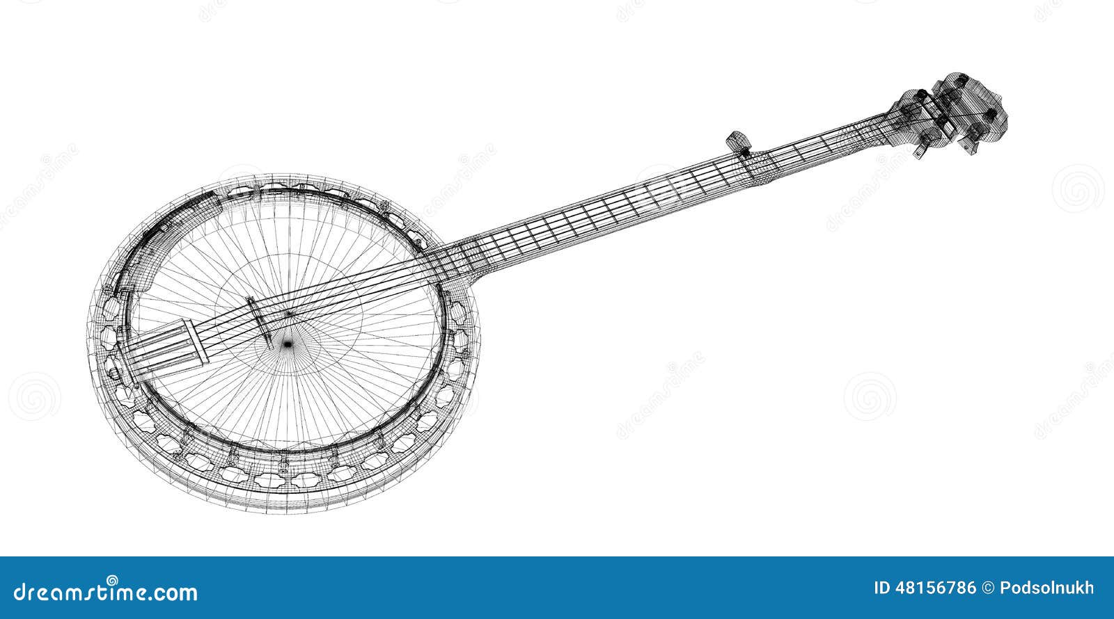 Banjo - 5 string stock illustration. Illustration of folk - 48156786