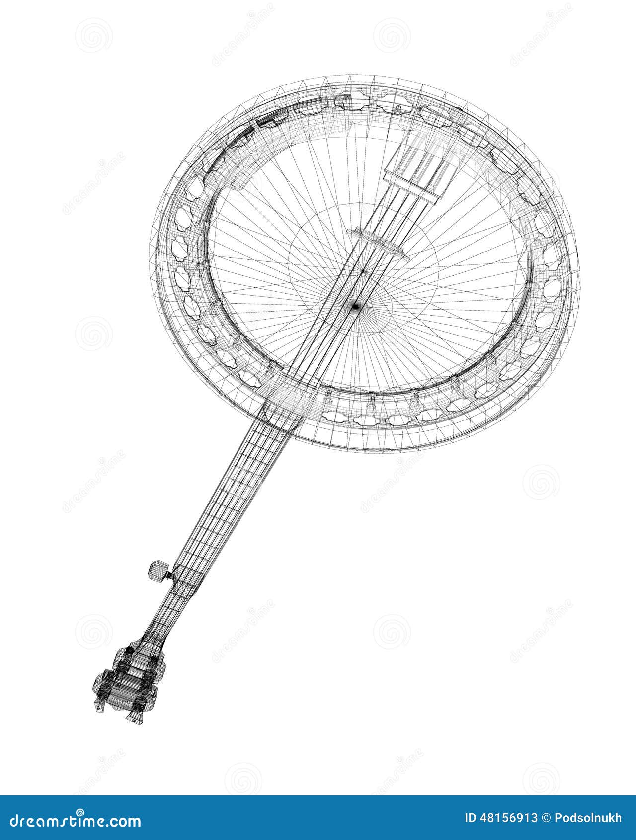 Banjo - 5 string stock illustration. Illustration of classic - 48156913