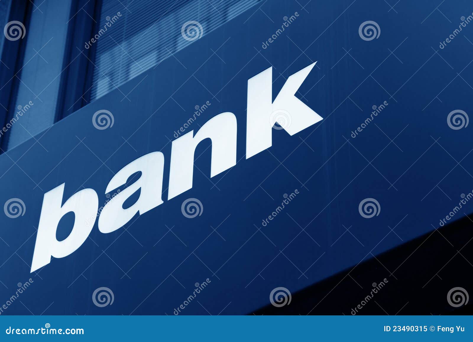 Bank stock image. Image of exterior, blue, sign, wall - 23490315