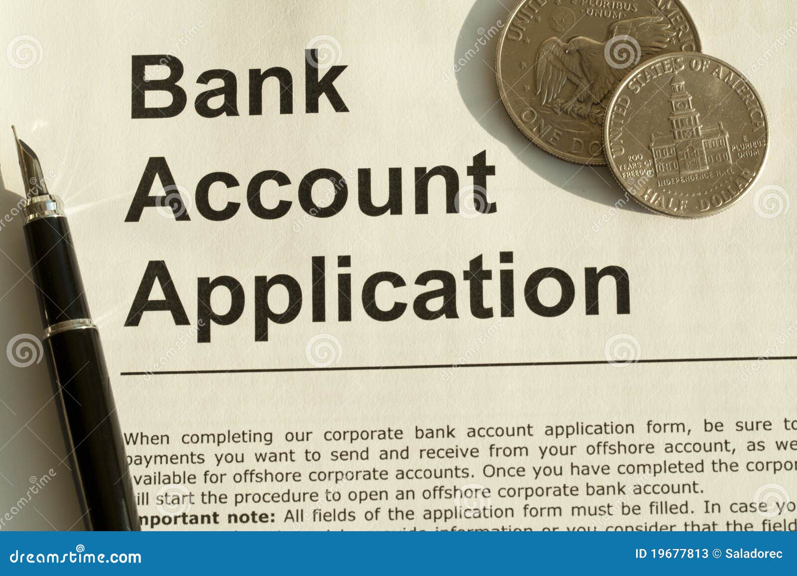 Bank Account Application stock image. Image of finance - 19677813