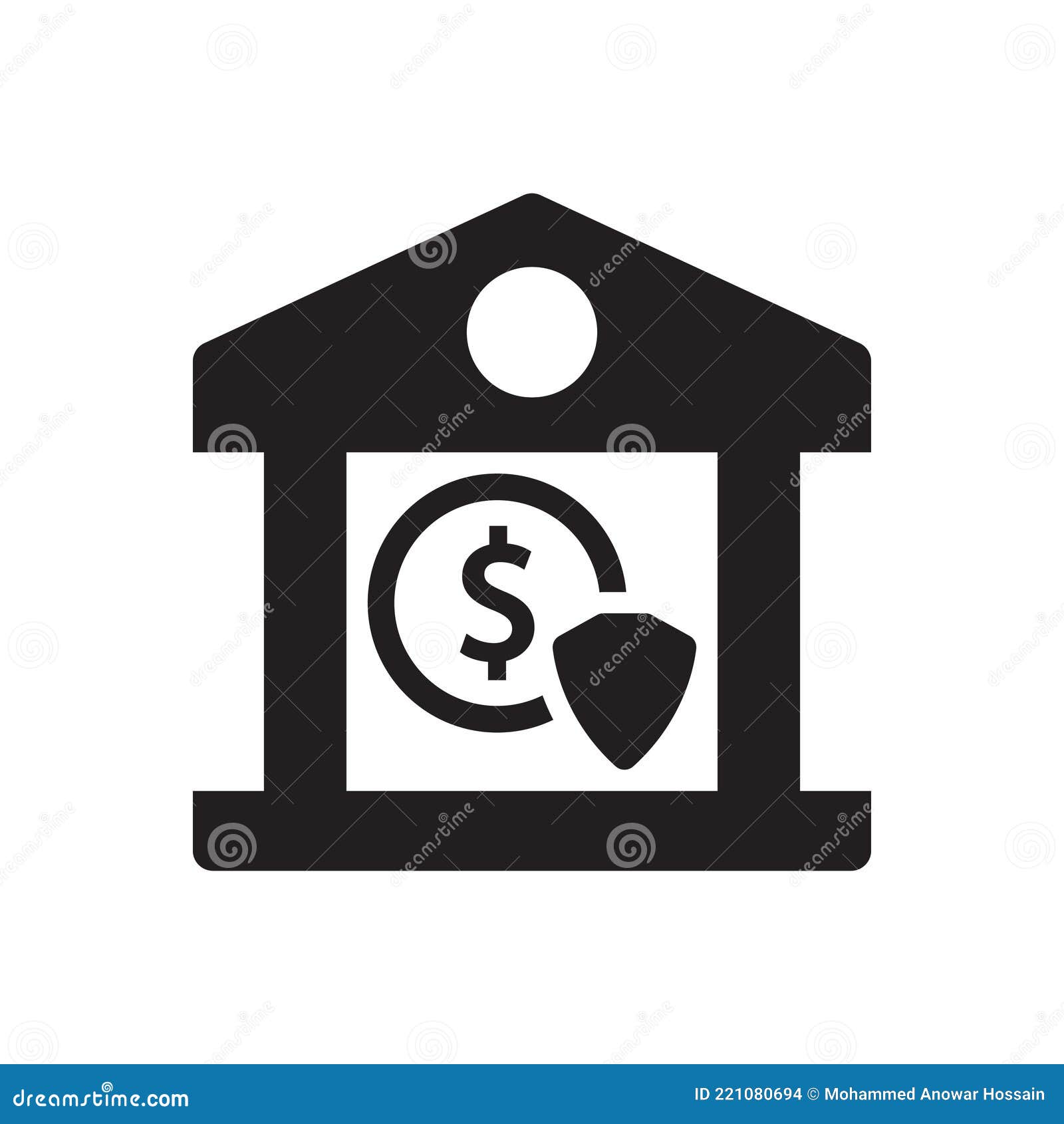 Bank Account Security Icon - Bank Balance Safety Icon Stock Vector ...