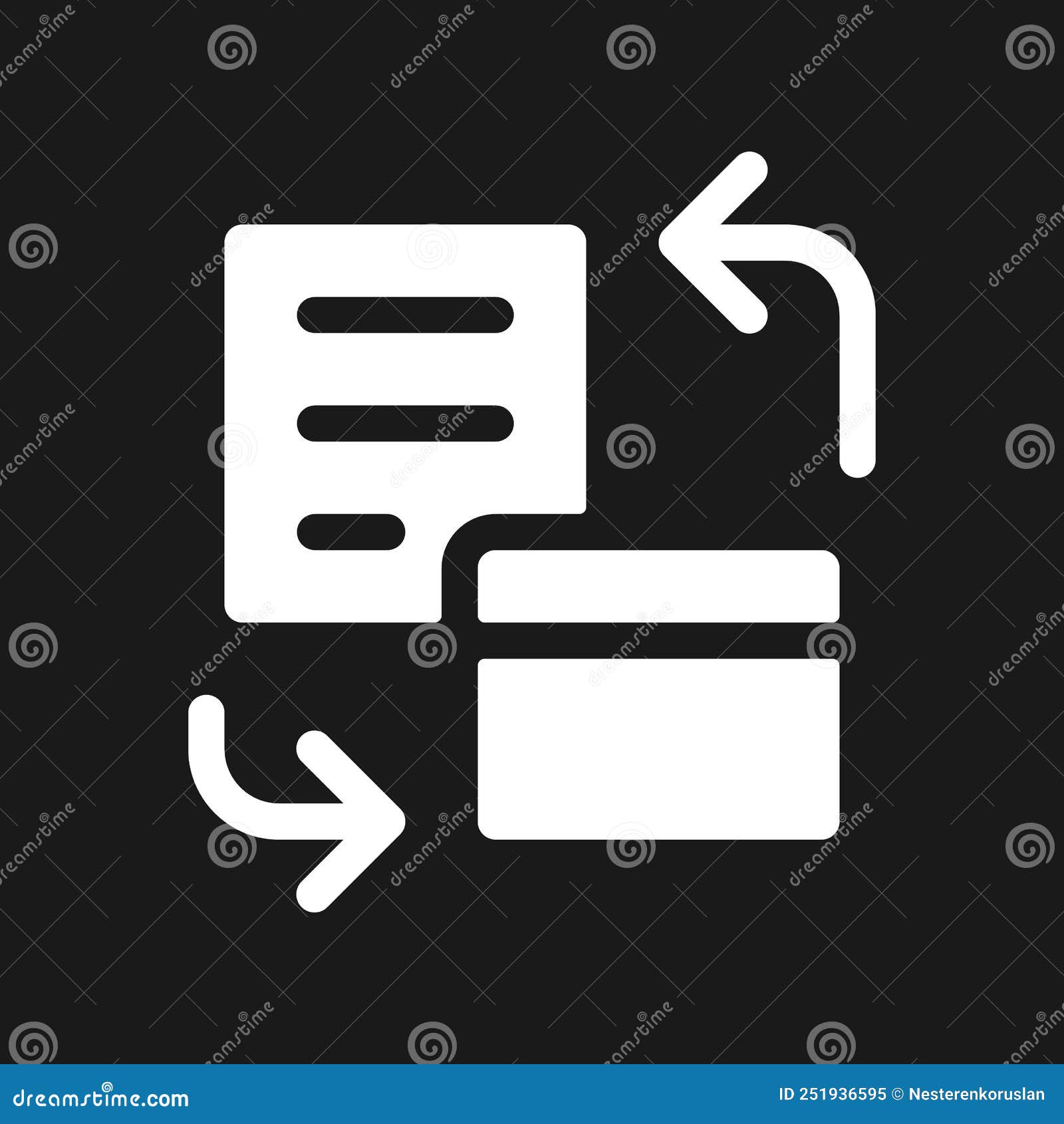 Bank Account Statement Dark Mode Glyph Ui Icon Stock Vector ...
